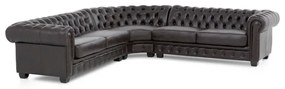 furniture-nabytek.cz - Masivní rohová sedací souprava Chesterfield III z pravé kůže, hnědá