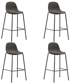 Barové židle 4 ks tmavě šedé textil 281526