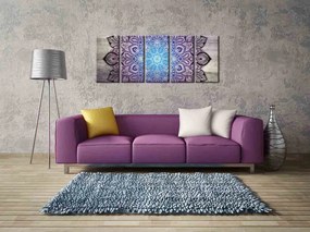 Obraz mandala na dřevě Purple Velikost (šířka x výška): 150x60 cm