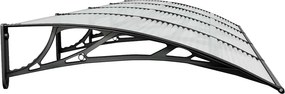 Vchodová stříška černá 350 x 100 cm polykarbonát 153594