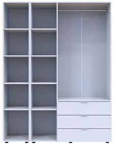 Skříň čtyřdveřová se zrcadlem Gelar 155.2 cm Bílá