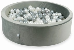 Mimii Suchý bazének + 200 ks kuliček kulatý, samet šedá Rozměr: 115x30 cm