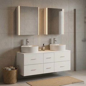 Sada koupelnového nábytku 5 ks Bílá Kompozitní dřevo a sklo 3406927
