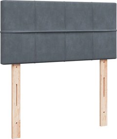 Box spring postel s matrací tmavě šedá 90x200 cm samet 3287651
