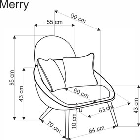Designové křeslo MERRY krémové