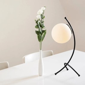 Černobílá stolní lampa se skleněným stínidlem (výška 43 cm) Yay – Opviq lights