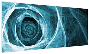 Abstraktní obraz modré růže (100x40 cm)