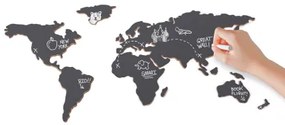 Nástěnná mapa světa Chalkboard s křídou Luckies