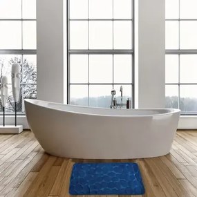 MSV PEBBLES koupelnová předložka 40 x 60 cm tmavě modrá / polyester, P