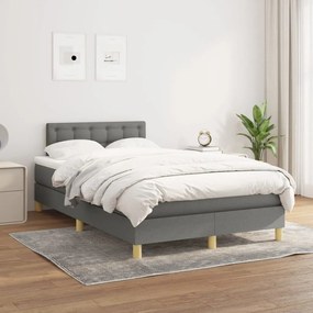 vidaXL Box spring postel s matrací 120x200 cm textil [3140927] Barva: Tmavě šedá
