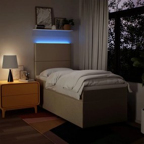 Box spring postel s matrací krémová 90x190 cm textil 3292641