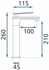 Umyvadlová baterie REA BLADE vysoká černá mat