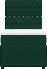 Box spring postel s matrací tmavě zelená 80 x 200 cm samet 3294499