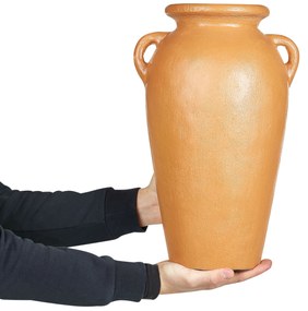 Pálená hlína Dekorativní váza 42 Oranžová DABONG Beliani