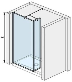 Jika Pure - Skleněná stěna boční včetně krátkého skla, 80x20x200 cm, s úpravou Jika Perla Glass H2684220026681