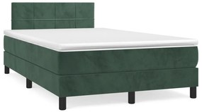 Box spring postel s matrací tmavě zelená 120x190 cm samet 3269840