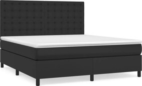 Box spring postel s matrací černá 160x200 cm umělá kůže 3142851