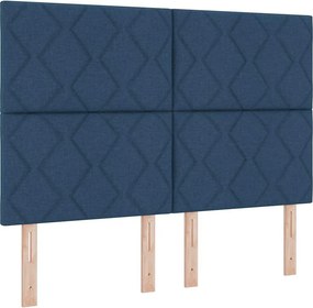 Postel s boxspringem s čelo Modrá 160 x 200 cm textil 3339482