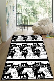 Conceptum Hypnose Kusový koberec White Cats, Vícebarevná Rozměr koberce: 80 x 150 cm
