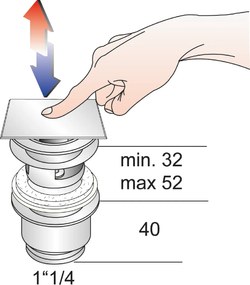 Omp Tea umyvadlová výpust 5/4“lick-clack tl.32-52 mm chrom 8540.360.5 Koupelny Bernold