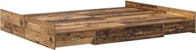 Rám postele s úložným prostorem s čelo Staré dřevo 135 x 190 cm 3335323