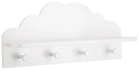 Nástěnný věšák s poličkou Cloud bílý