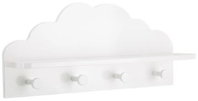 Nástěnný věšák s poličkou Cloud bílý