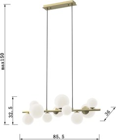 ONLI - Lustr na lanku PALOMA 10xG9/10W/230V zlatá