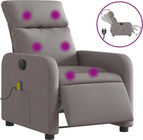 Elektrické masážní polohovací křeslo taupe textil 3206697