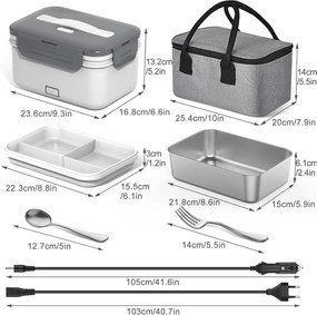 Ohřívací box na jídlo 100W  3 v 1 12/24/230 V 1,8l Herrfilk CDF, Barvy a parametry Bílá