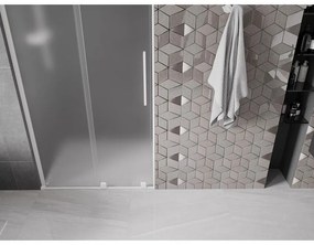 Mexen Velar L, posuvné sprchové dveře do otvoru 100 cm, 8mm sklo námraza, bílá matná, 871-100-003-31-20