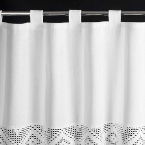 KRÁTKÁ ZÁCLONA NA POUTKÁCH ISAAC 150X60 CM BÍLÁ