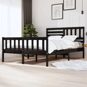 Rám postele černý 150 x 200 cm King Size masivní dřevo,  3101162