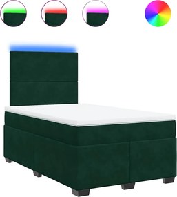 Box spring postel s matrací tmavě zelená 120 x 200 cm samet 3293179