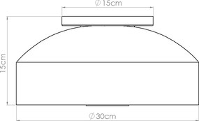 Stropní svítidlo Omiq, 1x okrově červené kovové stínítko, (bílý plast), (fi 30 cm)