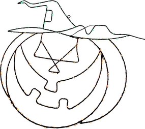 Nástěnné svítidlo dýně Halloween oranžové LED osvětlení – 50*3*50 cm