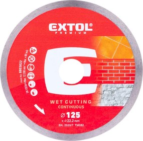 Diamantový řezný kotouč celoobvodový extra tenký 125 × 22,2 × 1,1 mm EXTOL PREMIUM 8803022