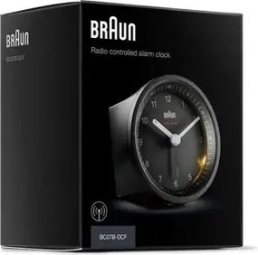 Braun BC07 černá / Klasický budík / Analogový / DCF ( Rádiem řízené) /