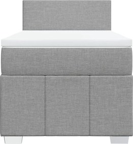 Box spring postel s matrací světle šedá 80 x 200 cm textil 3289188