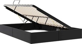 Postel s úložným prostorem Černá 137 x 190 cm Umělá kůže 3369972