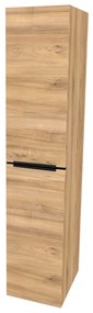 Mereo, Mereo Mailo, koupelnová skříňka vysoká 170 cm, černé madlo, Multidecor, Ořech Pacifik přírodní, MER-CN594LPBOPP2