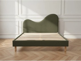Zelená čalouněná čalouněná dvoulůžková postel s roštem 180x200 cm Celina – Bobochic Paris