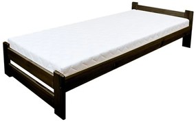 Postel Eda 90x200 cm, odstín ořech + postelový laťkový rošt + matrace Relax
