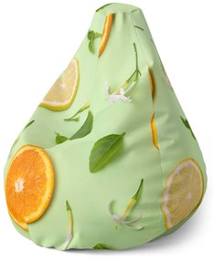 Sablio Sedací vak Pear Citrus a květ - 140 x 100 x 25 cm