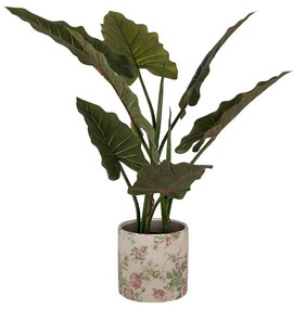 Béžový keramický obal na květináč s růžemi Rosalina L - Ø 17*16 cm