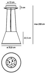 Artemide 1123020A Choose sospensione, závěsné designové svítidlo se stínítkem z pergamenu, 1x100W E27, prům. 35,8cm