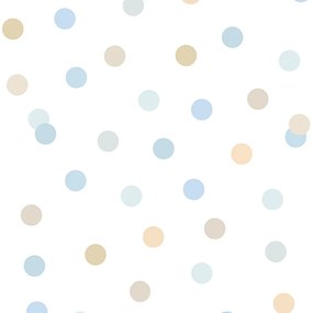 Vliesová bílá tapeta s barevnými puntíky - M51901, My Kingdom, Ugépa