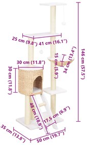 vidaXL Marketos Škrabadlo pro kočky se sisalovým sloupkem mořská tráva