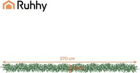 Vánoční hustý řetěz - girlanda zelenobílá 270 cm