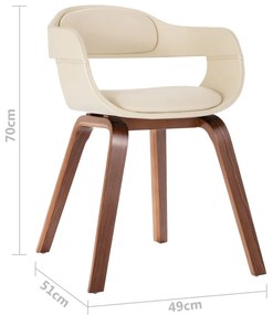 Jídelní židle bílá ohýbané dřevo a umělá kůže,  327330